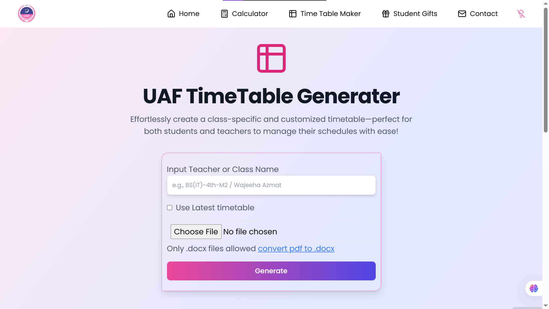 UAF Timetable Downloader | View & Save Class Schedules | UAF Student Portal